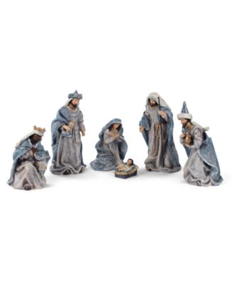 Napco Vintage Blue Nativity - Set of 6 - Macy's