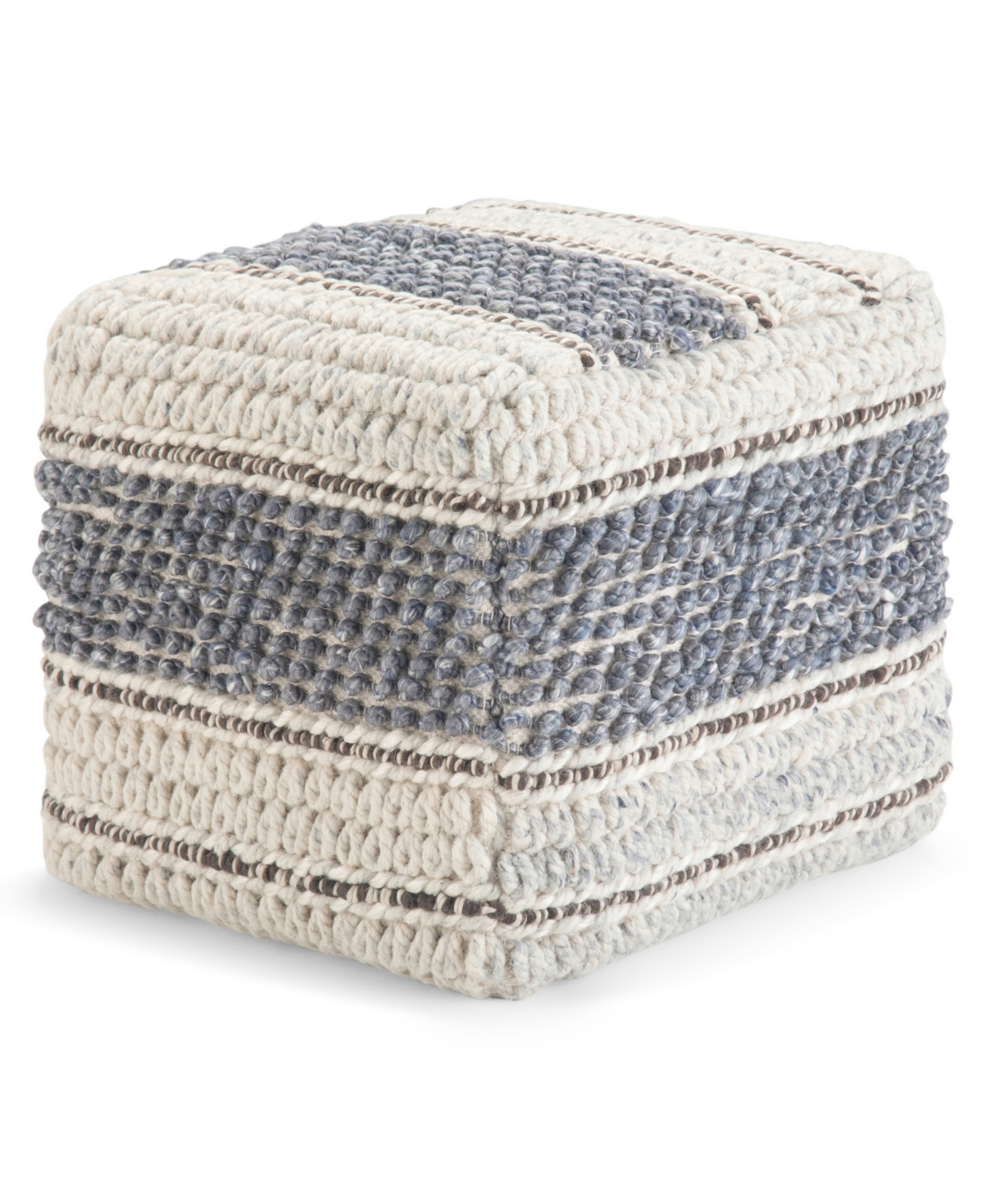 Click here for Grady Square Pouf - Blue prices