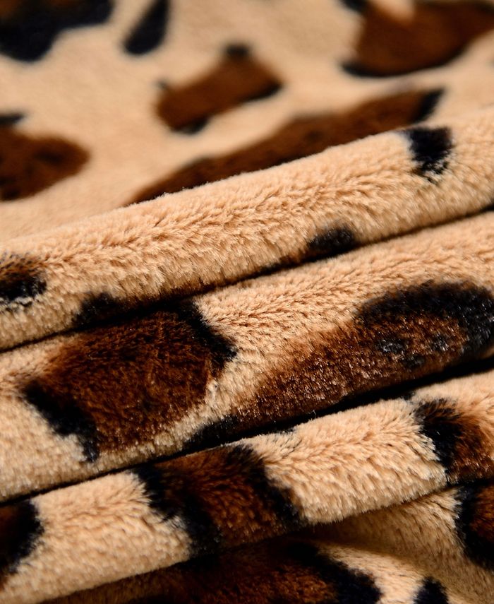 Cheer Collection Animal Print 50" x 60" Reversible Throw Blanket - Macy's
