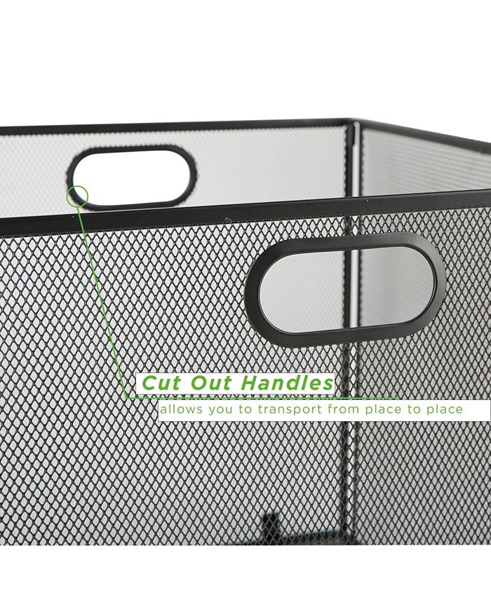Mind Reader Mesh File Box With Handle, Collapsible Storage Basket - Macy's