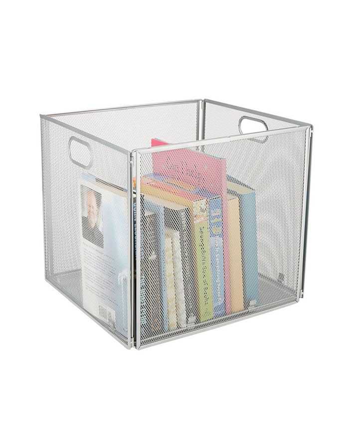 Mind Reader Mesh File Box With Handle, Collapsible Storage Basket - Macy's