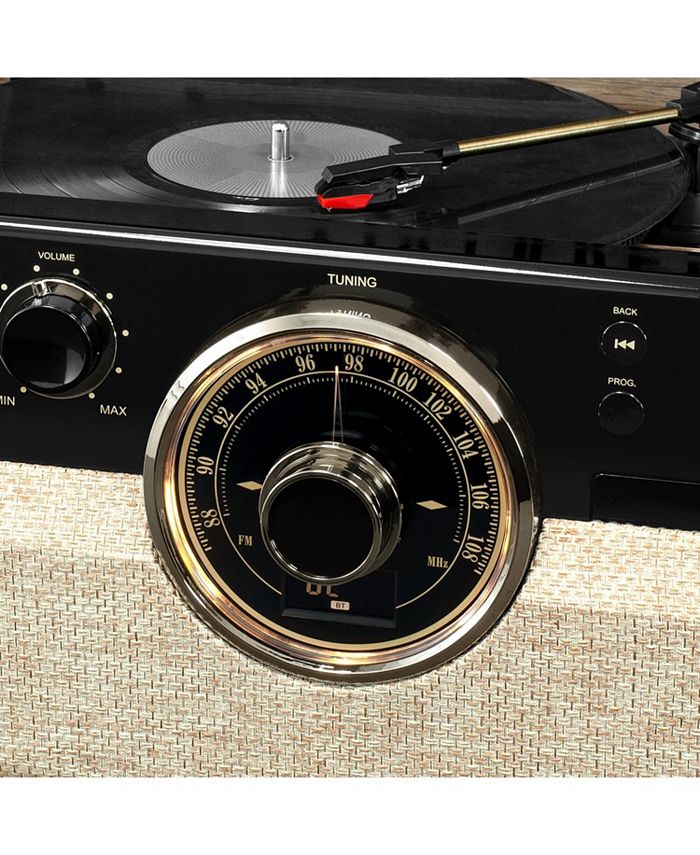Victrola 6-in-1 Wood Empire Mid Century Modern Bluetooth Record Player ...