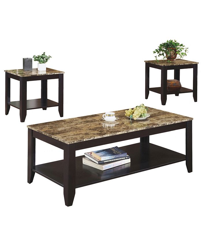 Monarch Specialties 3 Piece Table Set - Macy's