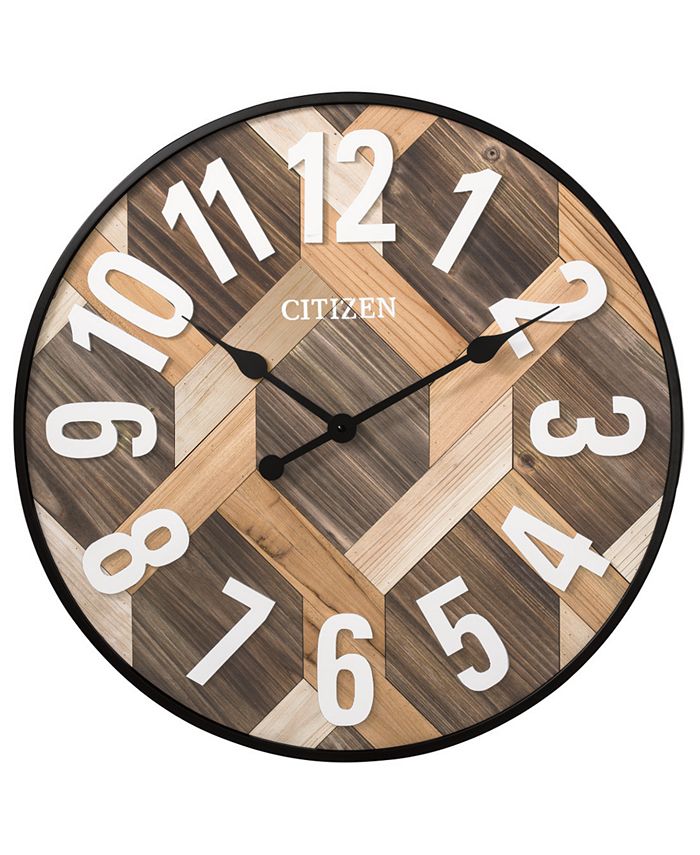 Citizen Gallery Wooden Plank Wall Clock - Macy's