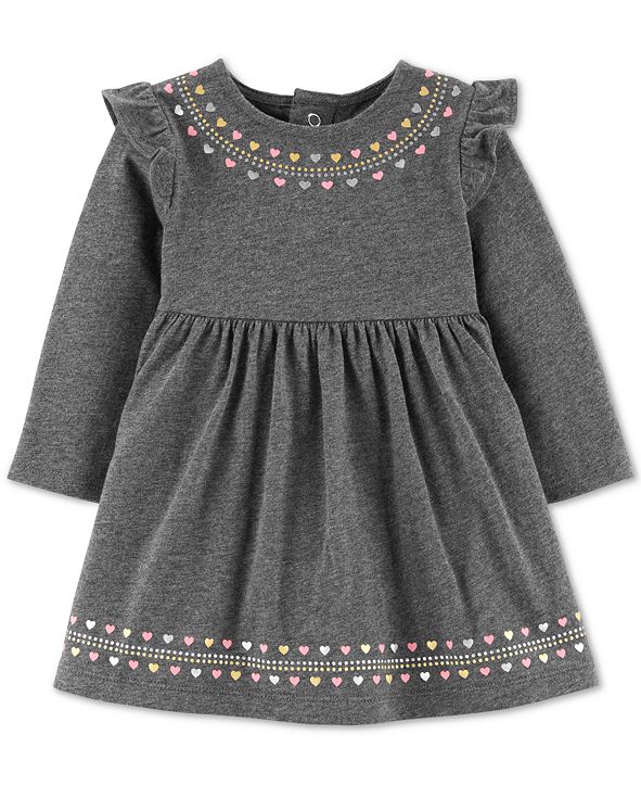 Carter's Baby Girls Heart-Print Ruffled Cotton Dress & Reviews - All ...
