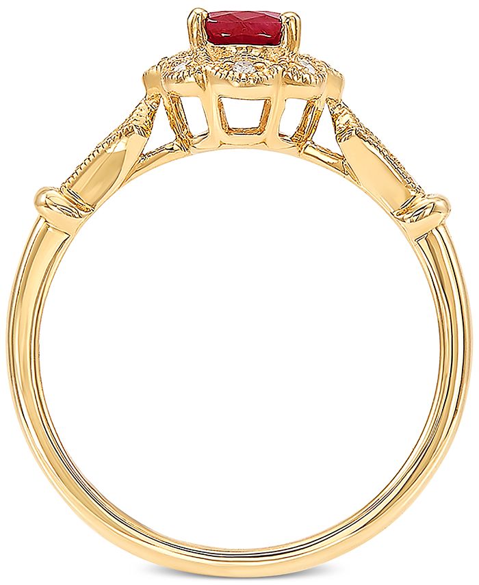 Macy's Ruby (1 ct. t.w.) & Diamond Accent Ring in 14k Gold - Macy's