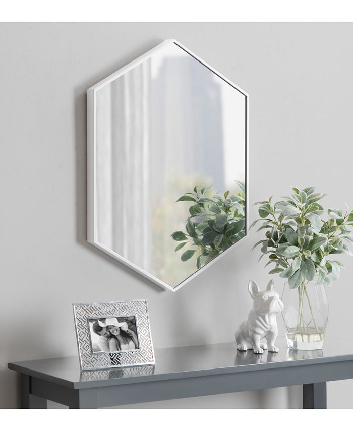 Kate and Laurel Rhodes Framed Hexagon Wall Mirror - 31" x 22" - Macy's