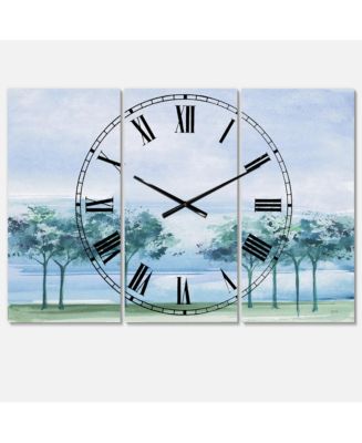 Designart Farmhouse 3 Panels Metal Wall Clock - Macy's