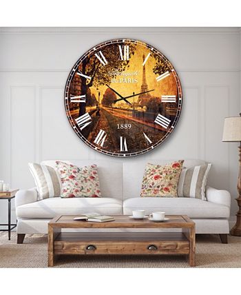 Designart Landscape Oversized Round Metal Wall Clock - 36 x 36 - Macy's