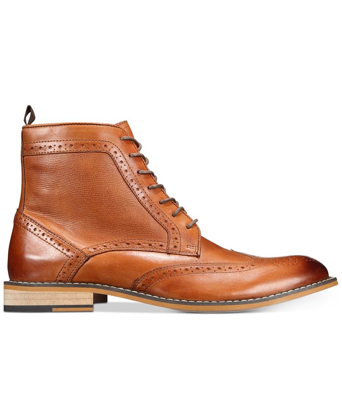 Bar III Hendrix Leather Wingtip-Toe Boots, Created for Macy's - Macy's