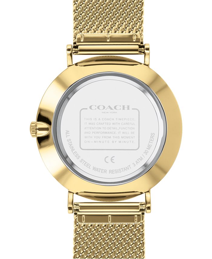COACH Men's Charles Gold-Tone Stainless Steel Mesh Bracelet Watch 41mm ...