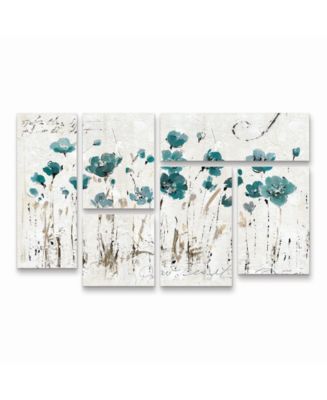 Lisa Audit Abstract Balance VI Blue Multi Panel Art Set 6 Piece - 49" x ...