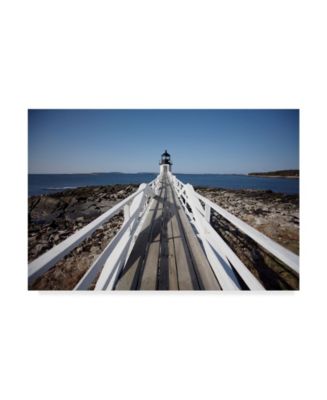 Trademark Global American School Maine Light House Walkway Canvas Art ...