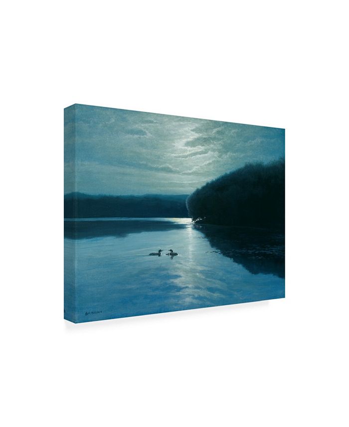 Trademark Global Michael Budden Moonlight Loons Canvas Art - 37" x 49 ...
