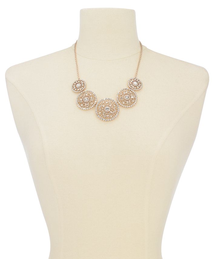 INC International Concepts INC Rose-Gold Tone Crystal Circle Statement ...