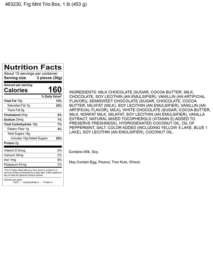 Frango Chocolates 1 LB Wrapped Mint Trio Gift Box of Chocolates - Macy's