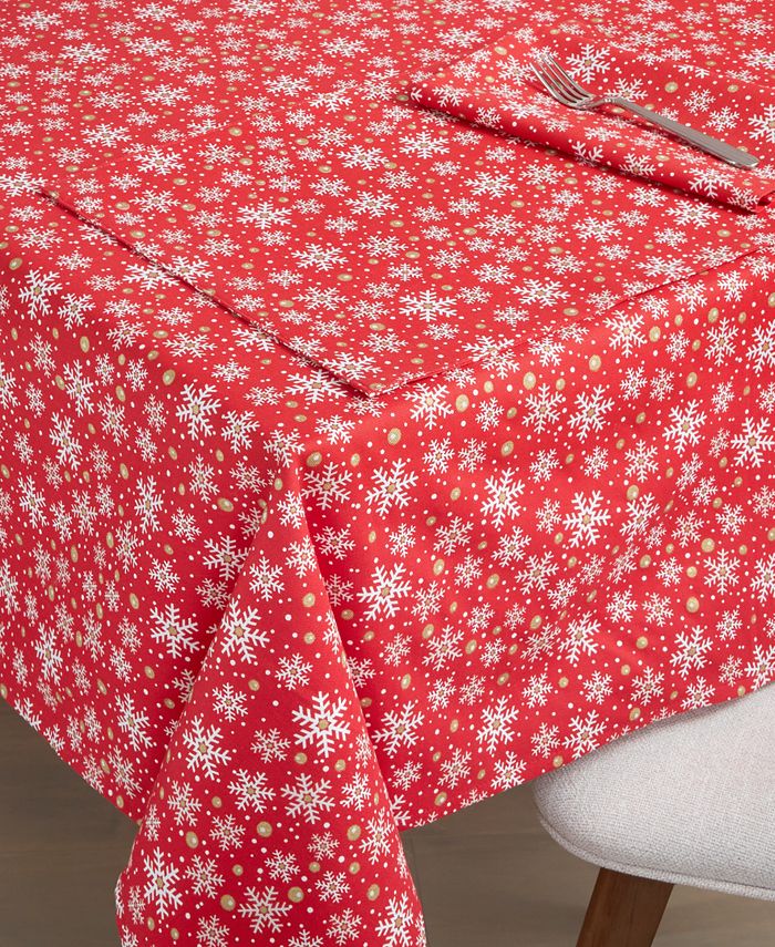 Fiesta CLOSEOUT! Snowflake Print Tablecloth, 60" X 120" - Macy's