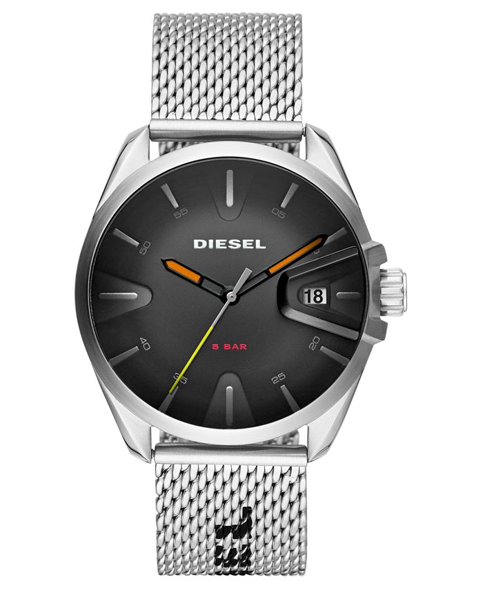 Diesel Men's MS9 Stainless Steel Mesh Bracelet Watch 43mm - Macy's