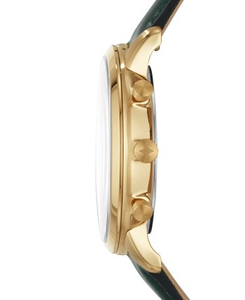 Fossil Men's Chronograph Neutra Green Leather Strap Watch 44mm - Macy's