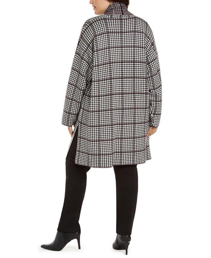 Calvin Klein Plus Size Plaid Open-Front Cardigan - Macy's