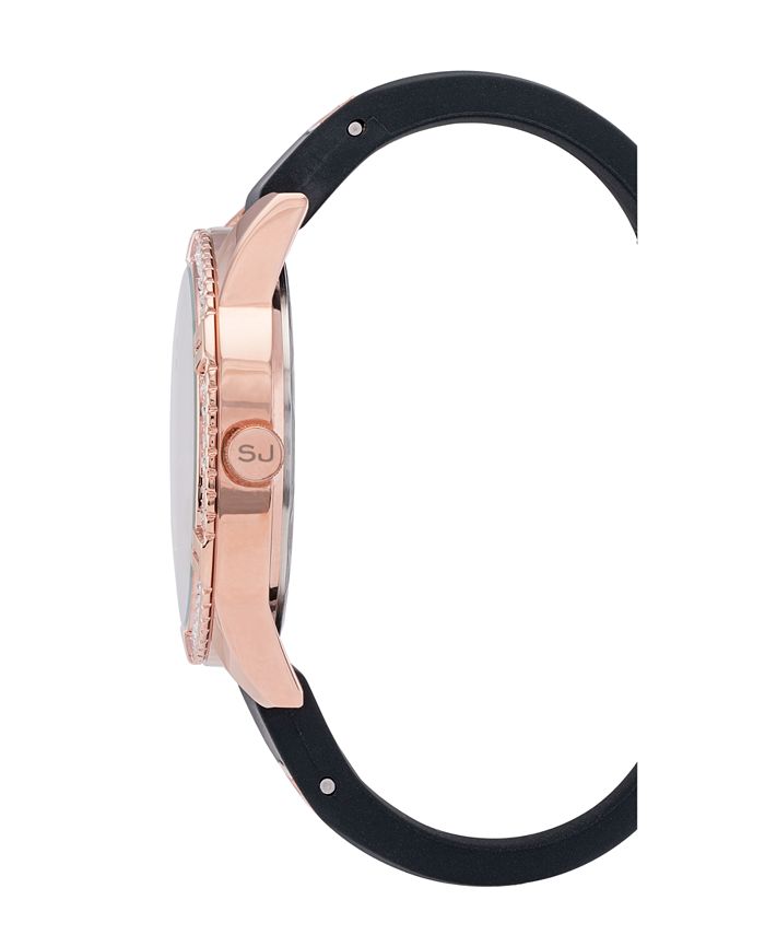 Sean John Men's Dress Sport 3 Hands Black Silicon Strap Watch 46mm - Macy's