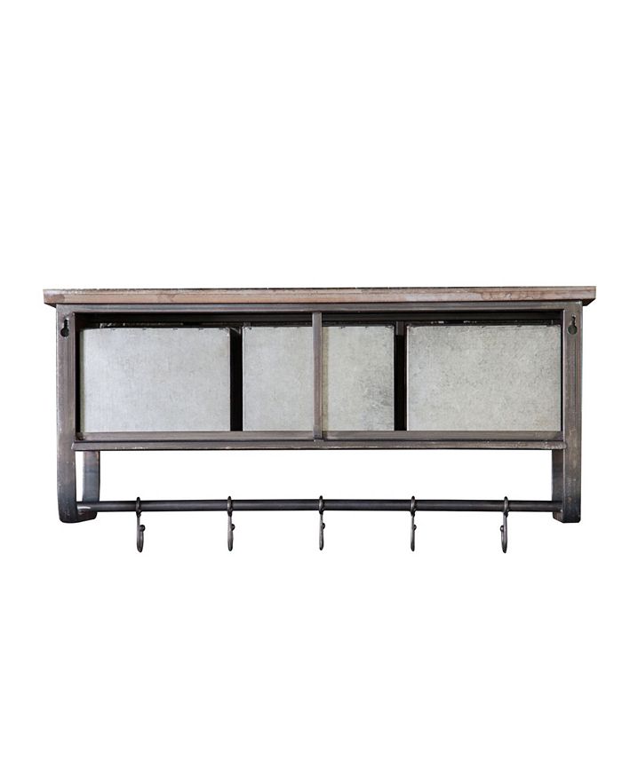 Luxen Home Metal and Wood Wall Cubby Organizer - Macy's