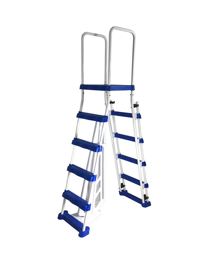 Blue Wave 52 in A Frame Ladder with Safety Barrier and Removable Steps ...