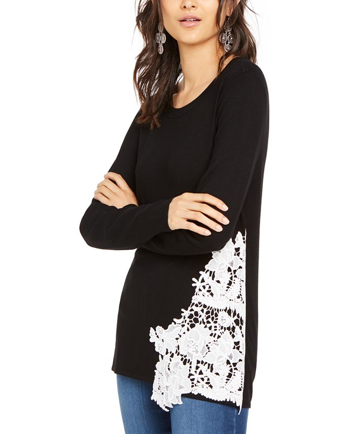 INC International Concepts INC Lace-Hem Sweater, Created for Macy's ...