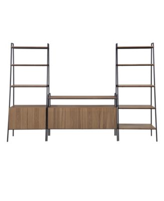 Walker Edison 3 Piece Ladder Shelf Storage Entertainment Wall - Macy's