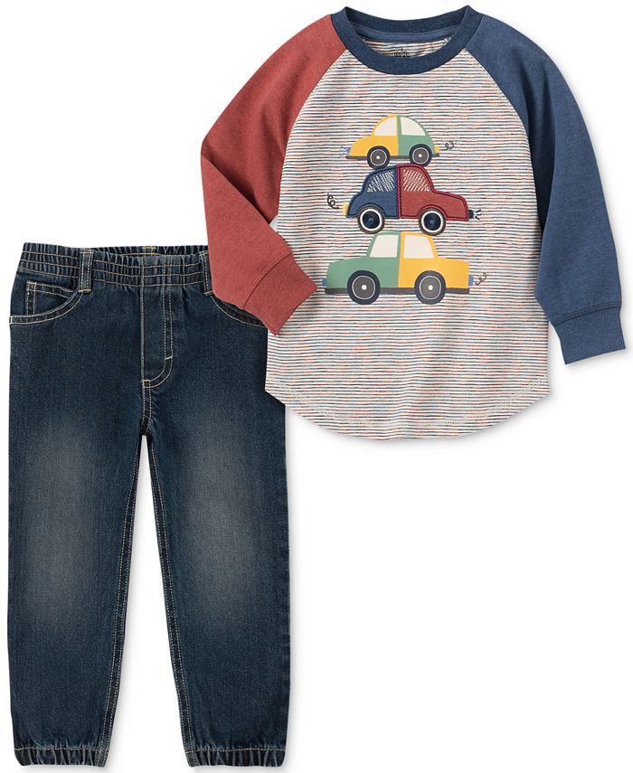 Kids Headquarters Little Boys 2-Pc. Colorblocked Cars Appliqué French ...