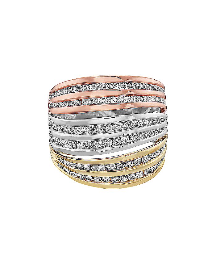EFFY Collection EFFY® Diamond Multi-Row Tricolor Statement Ring (1-1/4 ...