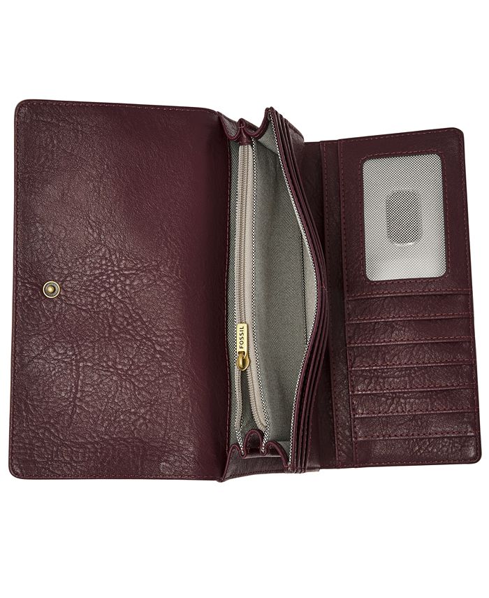 Fossil RFID Logan Leather Flap Wallet - Macy's