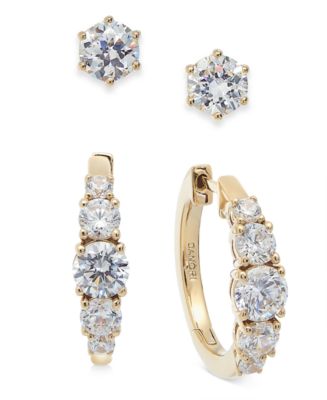Eliot Danori 2-Pc. Set Cubic Zirconia Stud/Hoop Earrings, Created for ...