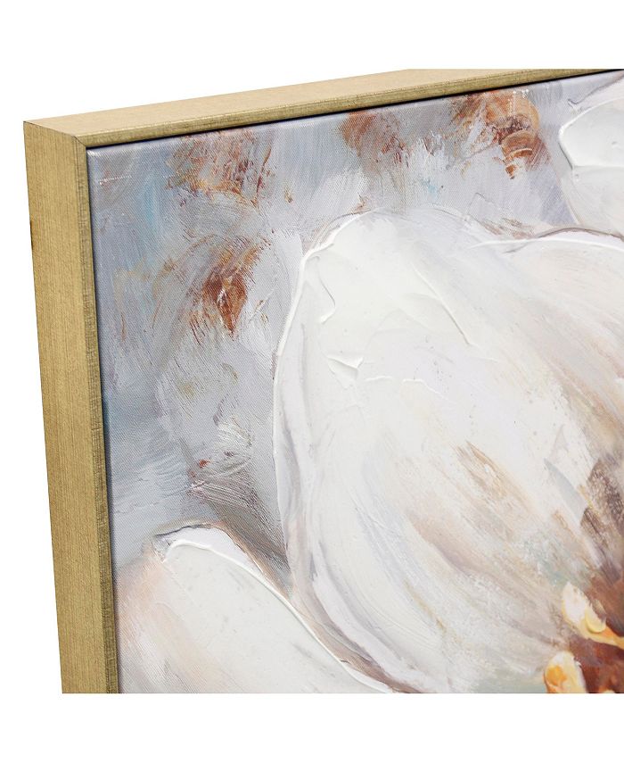 StyleCraft Efflorescence Textured Hand Embellished Canvas Stretched and ...