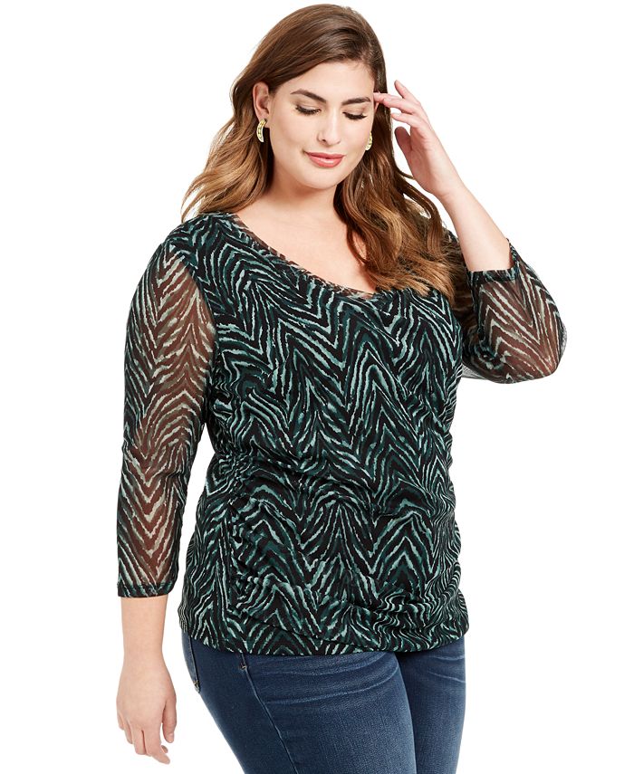 Inc International Concepts Inc Plus Size Double Layered Ruched Side Top