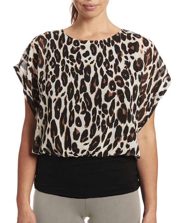 Joseph A Print Dolman Short Sleeve Chiffon Blouse & Reviews - Tops ...