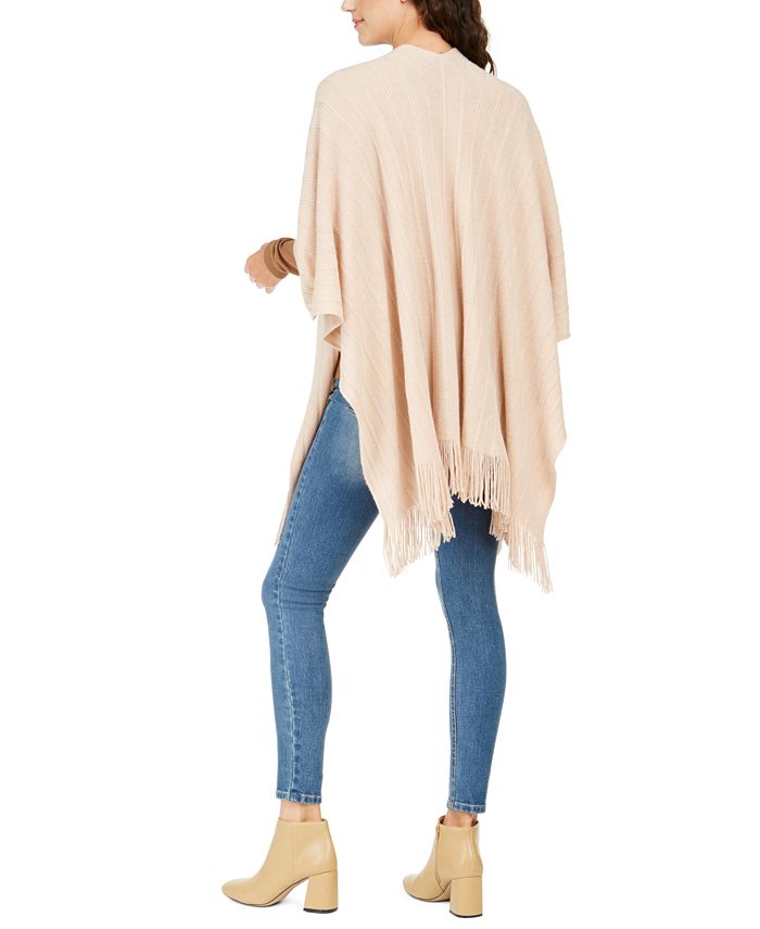 Cejon Metallic Stripe Ruana - Macy's