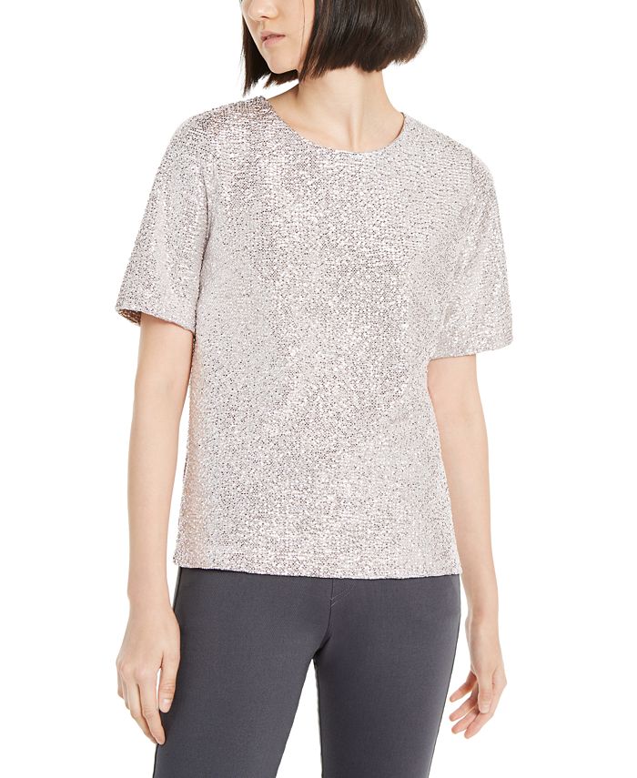 Monteau Petite Sparkle Top - Macy's