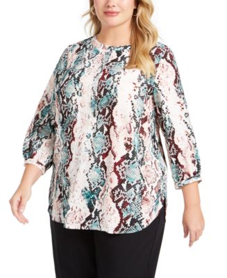 JM Collection Plus Size Printed Top, Created for Macy's - Macy's