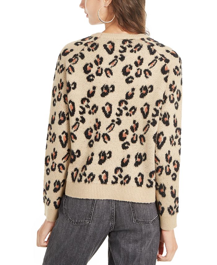 Planet Gold Juniors' Animal-Print Sweater - Macy's