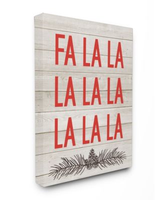 Stupell Industries Christmas Deck the Halls Fa La La Art Collection ...