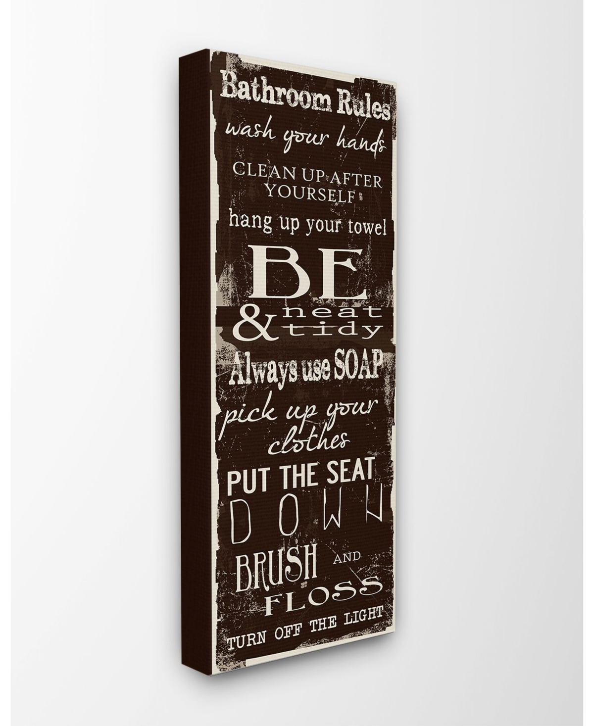Click here for Stupell Industries Bathroom Rules Chocolate White... prices