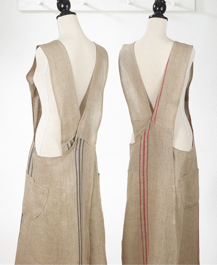 Saro Lifestyle Criss Cross No-Tie Striped Apron - Macy's