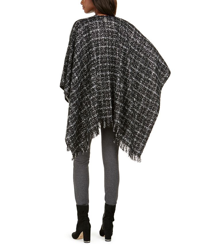 Michael Kors Bouclé Plaid Ruana - Macy's