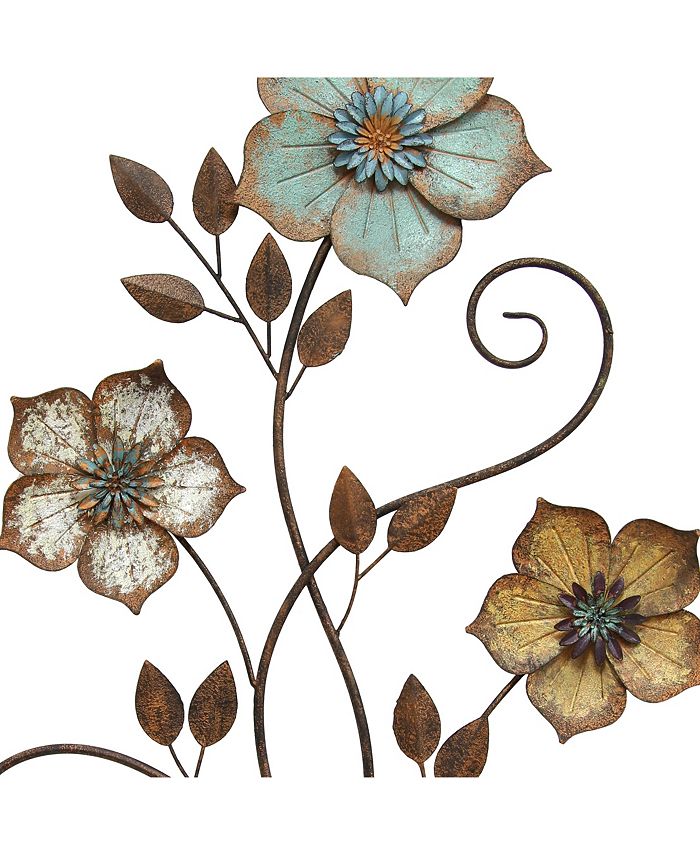 Stratton Home Décor Stratton Home Decor Tricolor Flower Wall Decor - Macy's