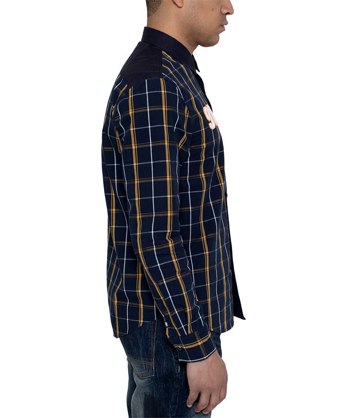 Sean John Men's Partial Plaid 98 Shirt - Macy's