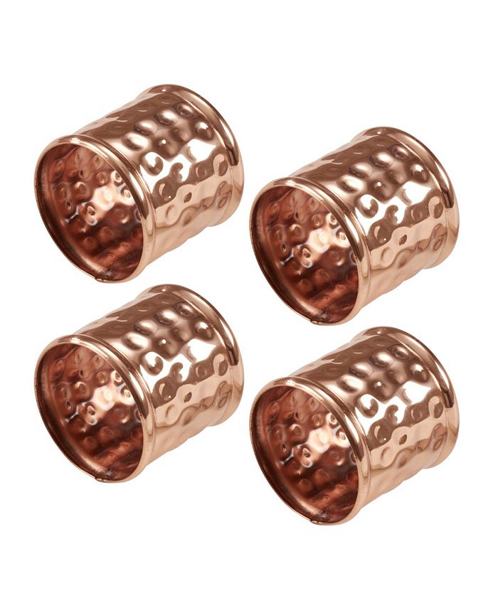 Saro Lifestyle Dinner Napkin Ring with Moscow Mule Ribbed Design, Set ...