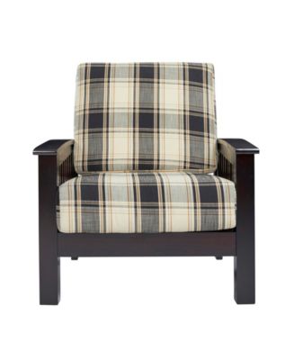 Handy Living Maison Hill Mission Style Arm Chair with Exposed Wood ...