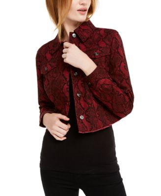 INC Python-Print Denim Jacket, Created for Macy's - Macy's