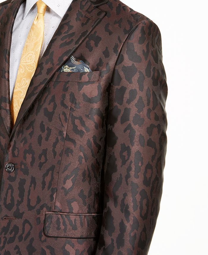Tallia Orange Men's Slim-Fit Leopard-Print Suit Jacket - Macy's